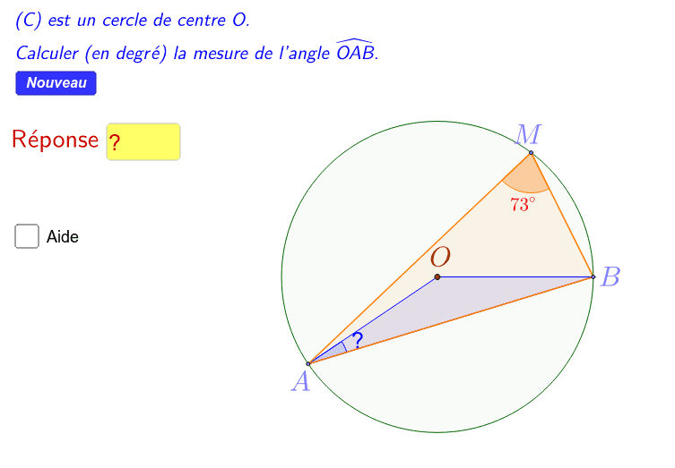 Exercice : Angle inscrit - Angle au centre – GeoGebra