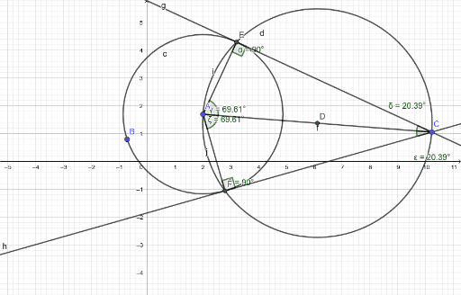 Tangent from external point – GeoGebra