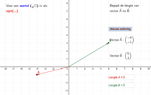 Lengte van een vector. Invulvak – GeoGebra