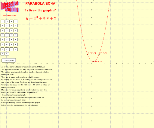 Interactive Graphing Parabola Ex 4A – GeoGebra