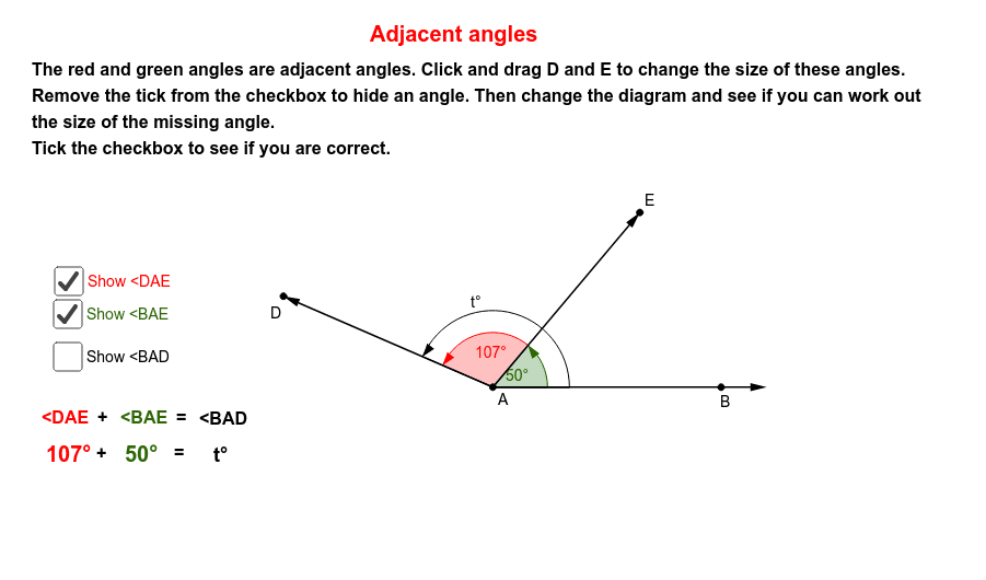 Adjacent angles – GeoGebra