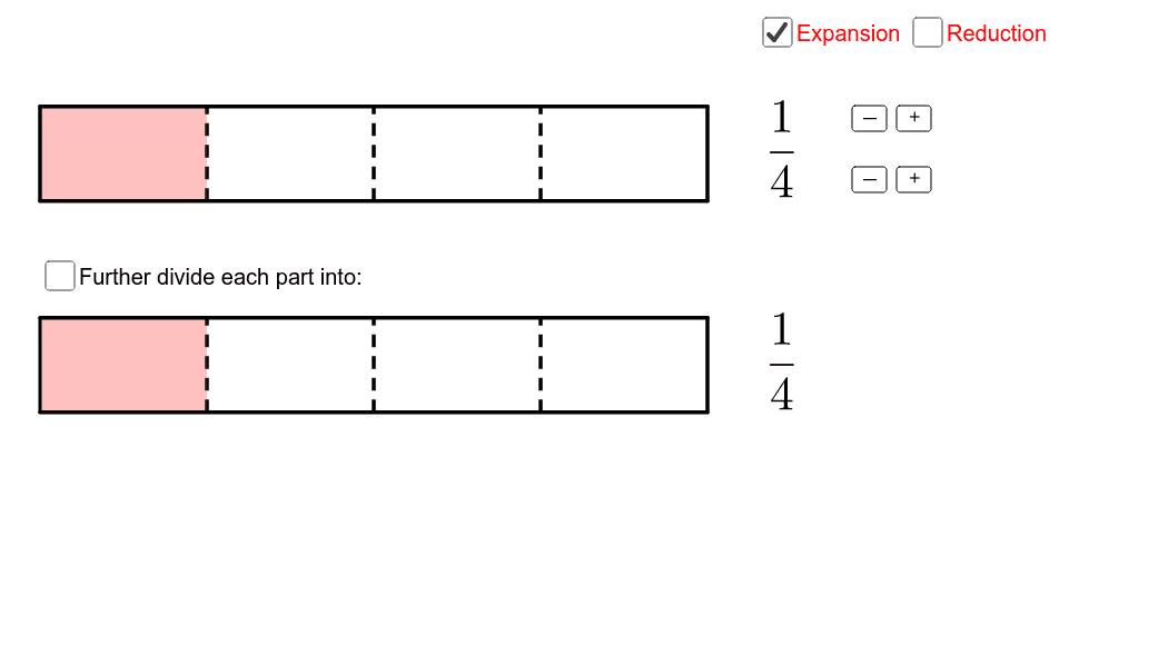 Expanding and Reducing Fractions – GeoGebra