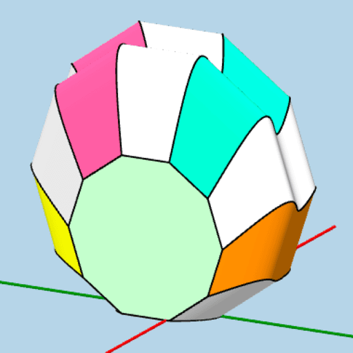 Modifiable Solid: Regular Decagon Cross Sections Parallel to yAxis – GeoGebra