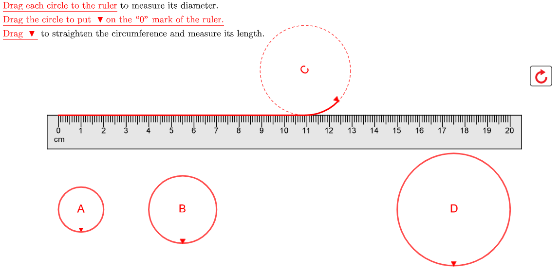 Measuring Diameters and Circumferences – GeoGebra