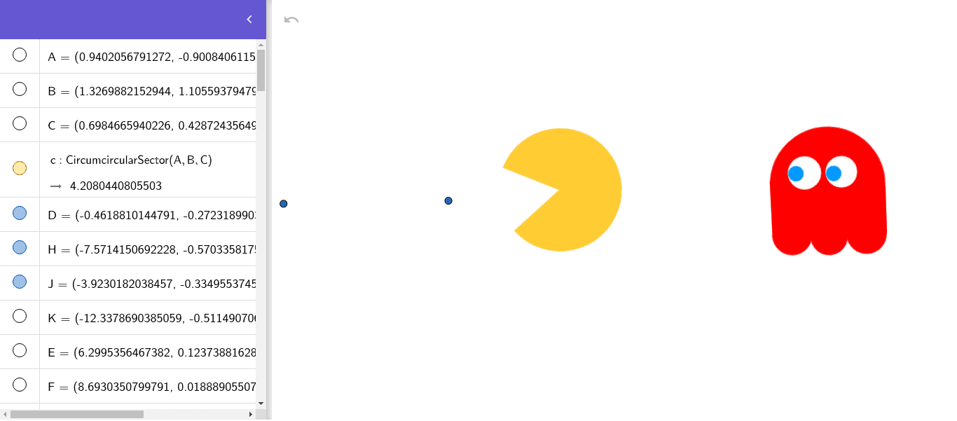 Pac-Man and Blinky – GeoGebra
