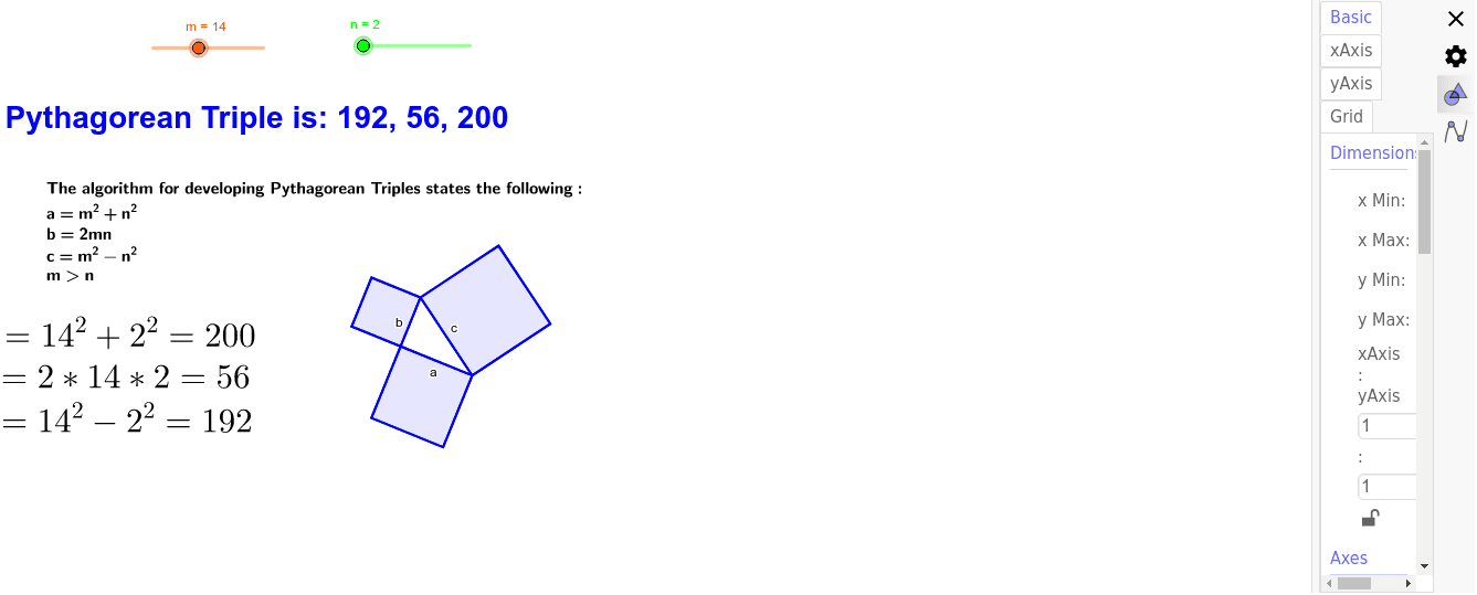 Pythagorean Triples Formula