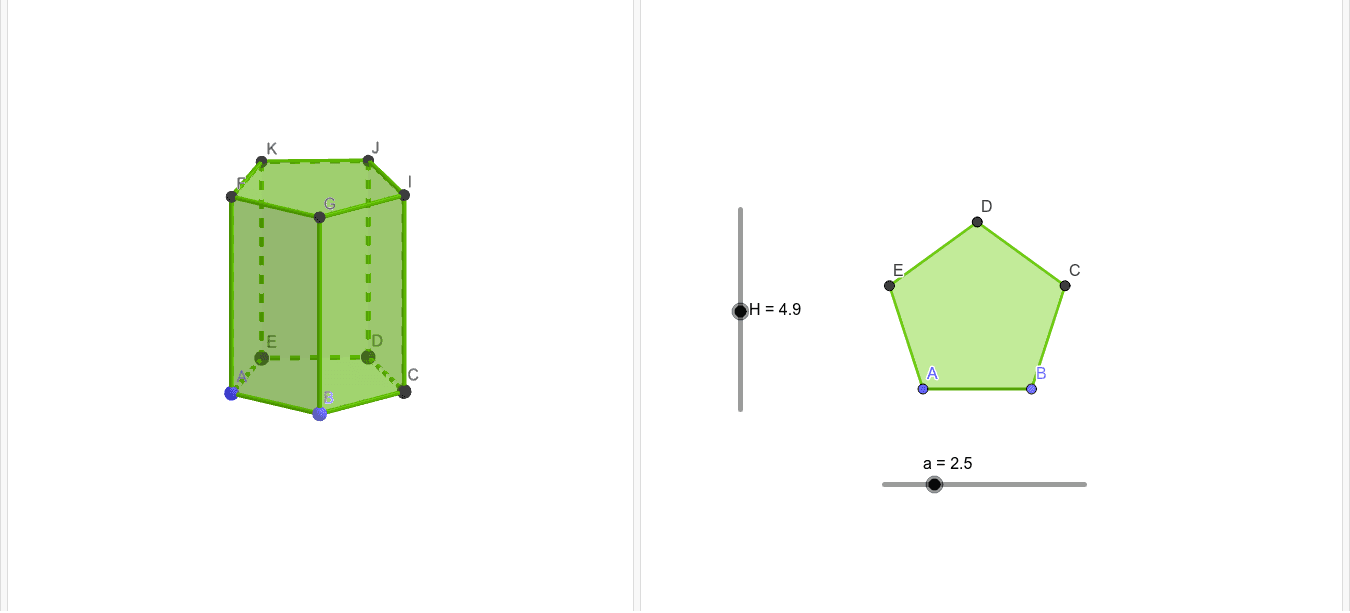 Prisma de Base Pentagonal – GeoGebra