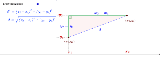 Calculating Distance formula Coordinate geometry – GeoGebra