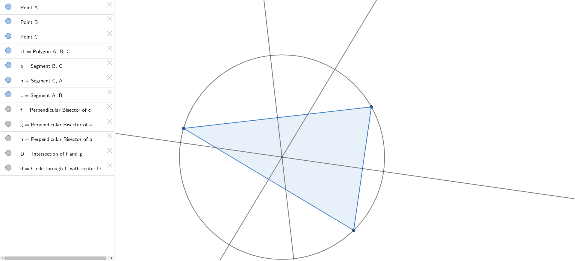 Circumcenter Demo – GeoGebra