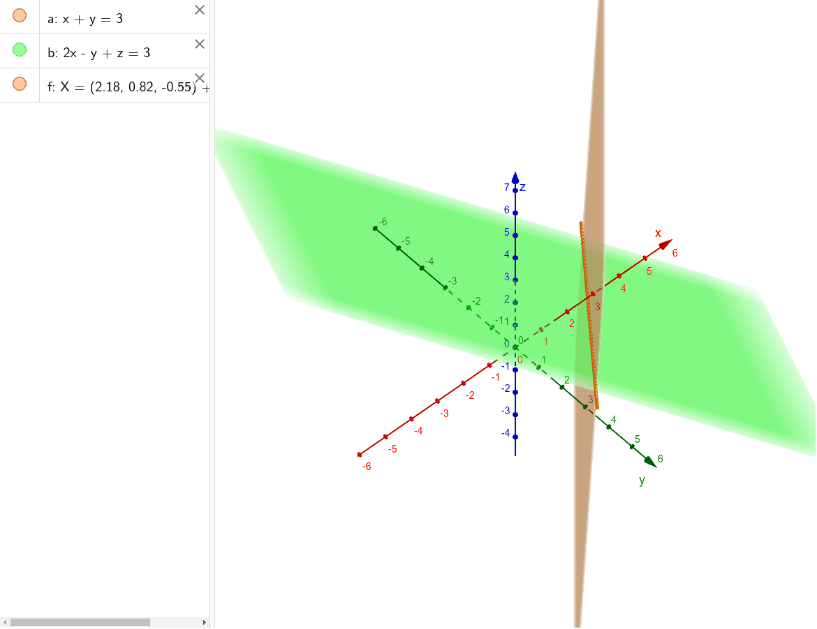 Intersection of two planes – GeoGebra