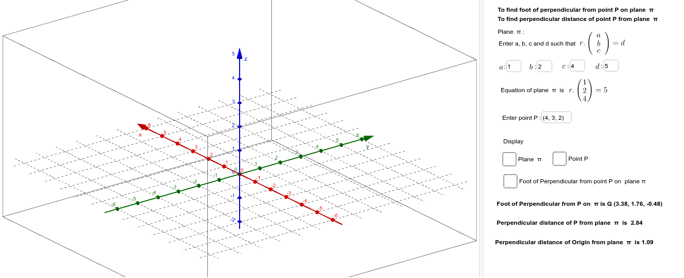 Foot of perpendicular and perpendicular distance of a point from a ...
