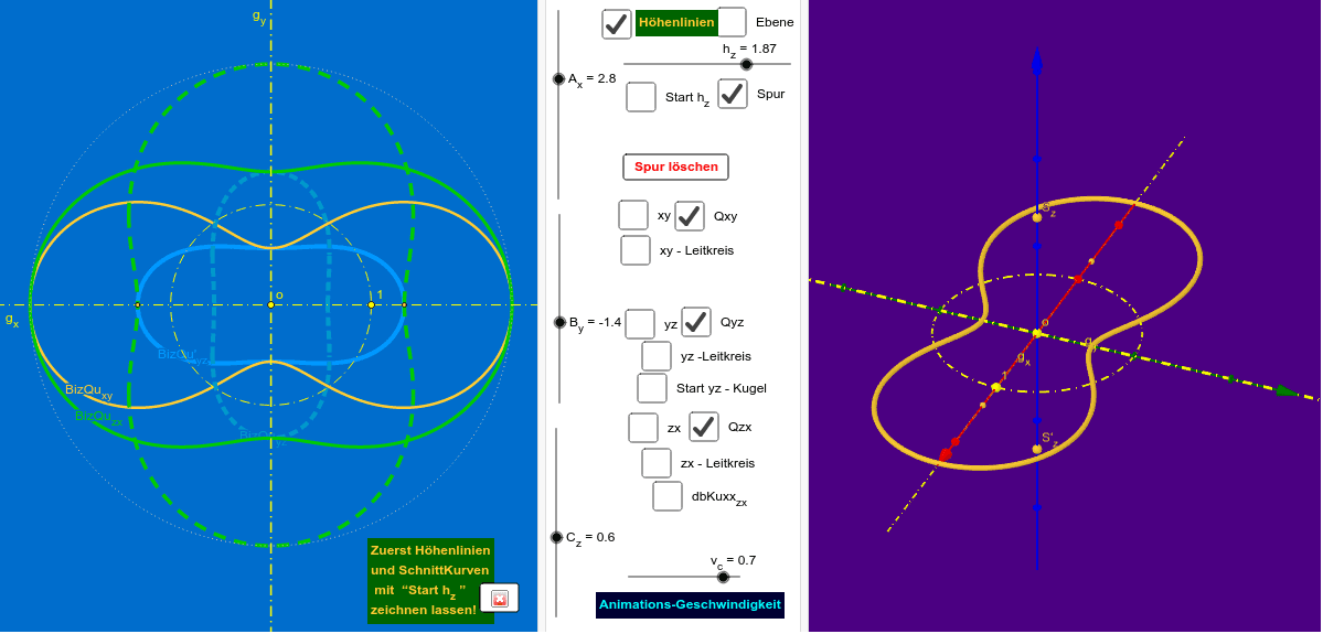 circles on Darboux cyclides 1-sheet – GeoGebra