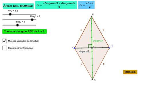 Área del Rombo – GeoGebra