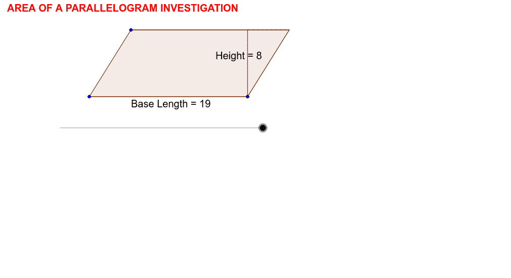 Area of a Parallelogram Demonstration – GeoGebra