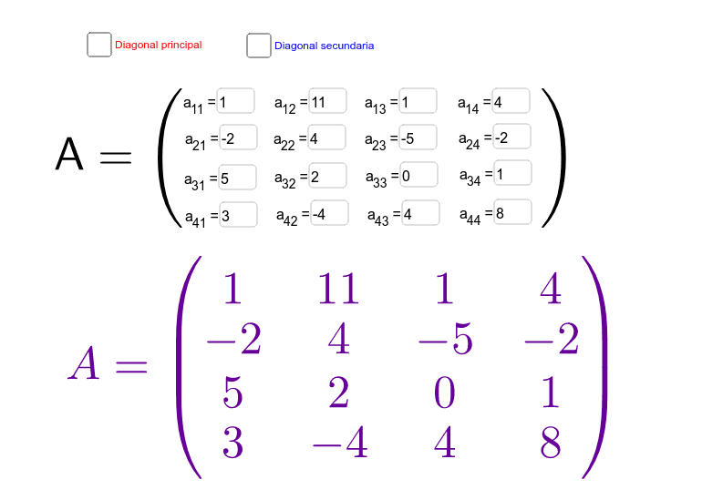 Elementos de una matriz – GeoGebra
