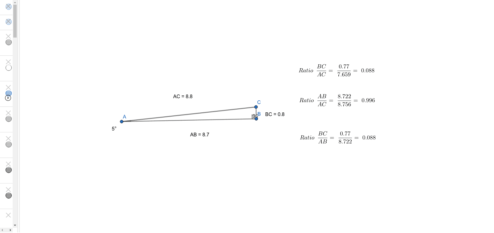 Trigonometric Ratios Exploration – GeoGebra