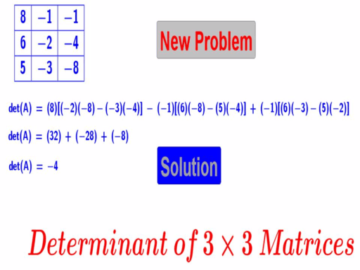 Determinant of 3x3 Matrices – GeoGebra