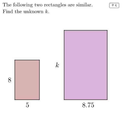 Quiz on Finding Unknowns in Similar Rectangles 求相似長方形中的未知量：測驗 – GeoGebra