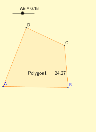 En fyrkantig tomt är bestämd av sina 4 sidor och en diagonal – GeoGebra