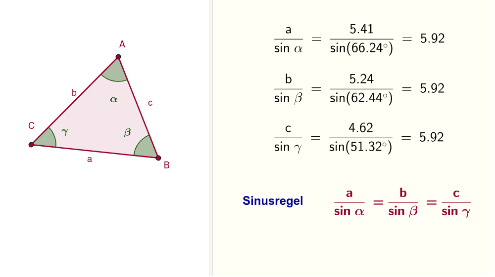 Sinusregel – GeoGebra