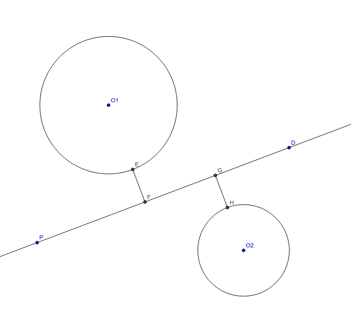 Recta equidistante a dos circunferencias – GeoGebra Recta equidistante a dos circunferencias – GeoGebra