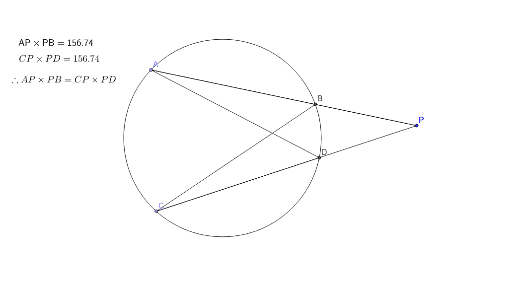 Two chords intersecting outside a circle – GeoGebra