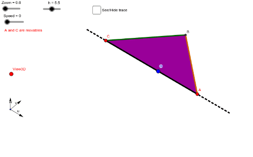 Rotation of a triangle around a side – GeoGebra