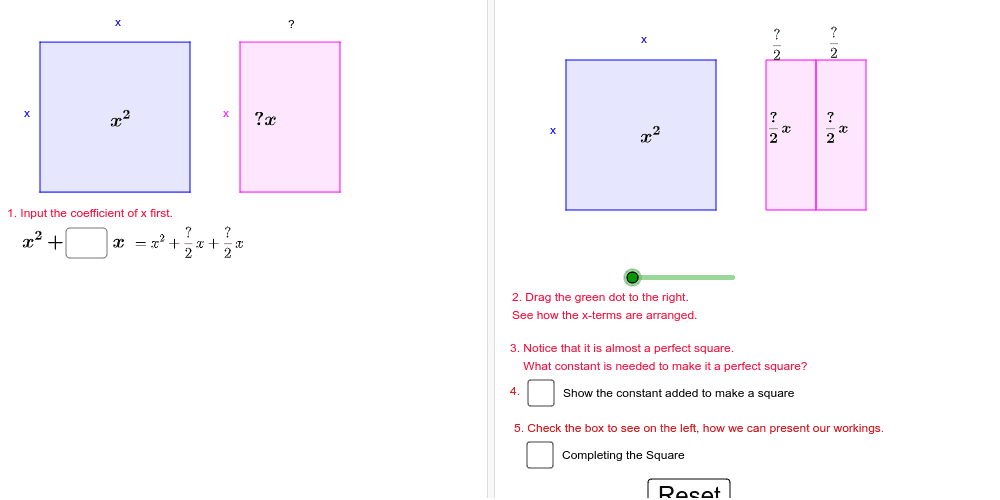 Completing the Square – GeoGebra