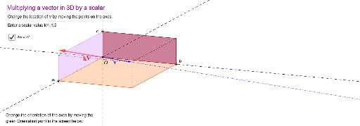 Multiplying a Vector in 3D by a Scalar – GeoGebra