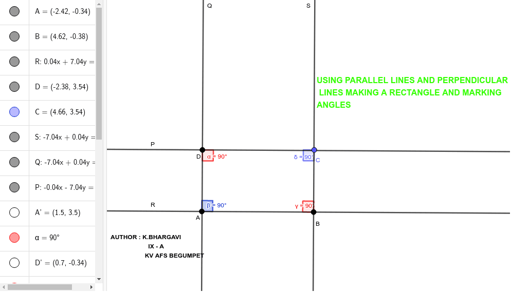 Perpendicular Sides Of A Rectangle