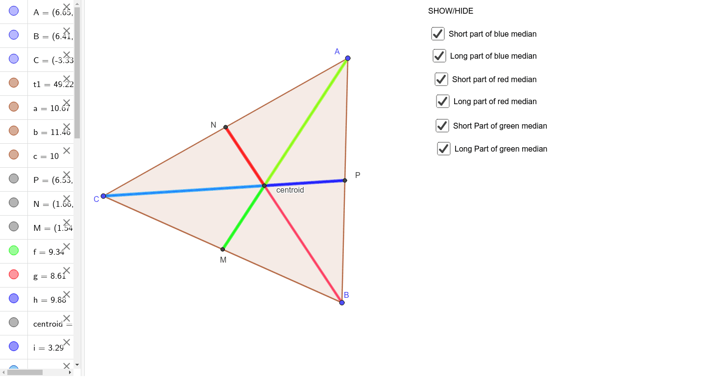 Activity 6: Exploring Medians and the Centroid – GeoGebra