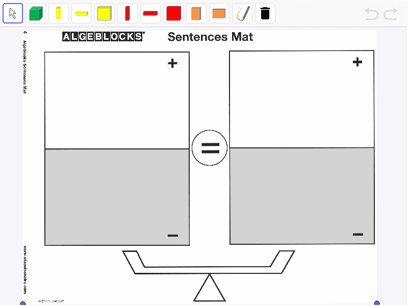 Algeblocks Sentence Mat – GeoGebra
