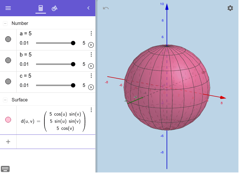Ellipsoid: Quick Exploration Template – GeoGebra