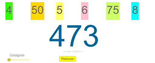 Le compte est bon – GeoGebra