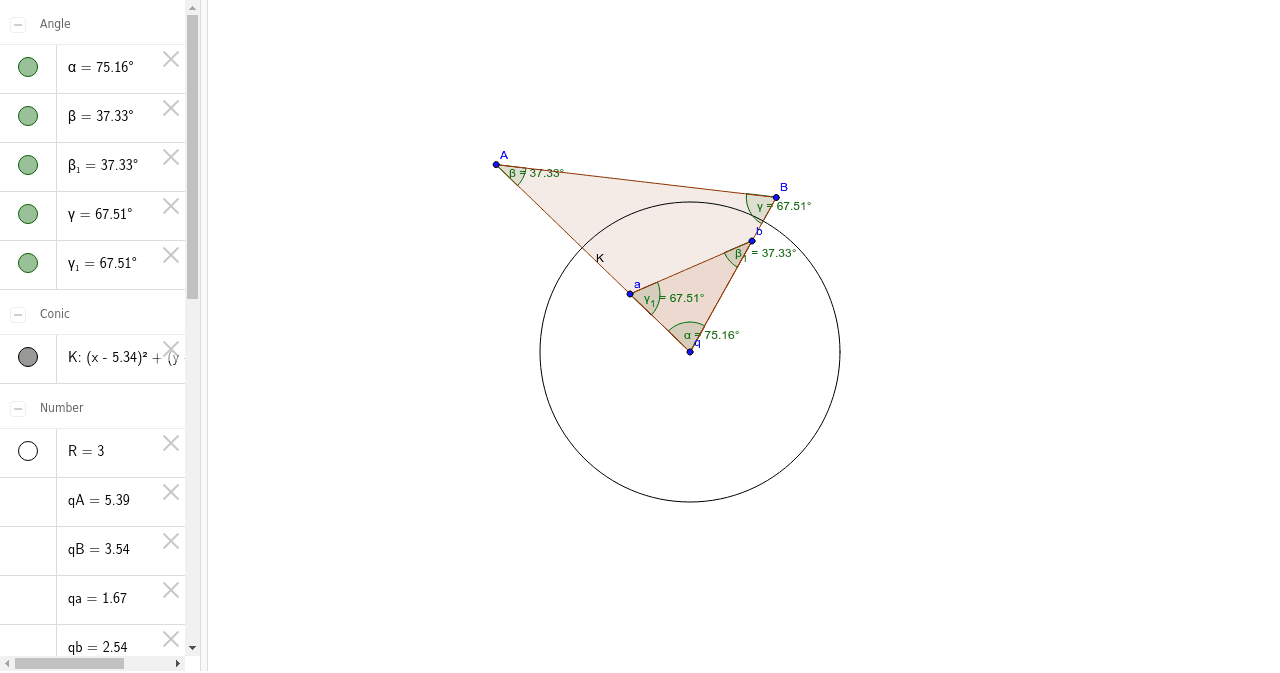 Inversion in a circle of two points => similar triangles – GeoGebra
