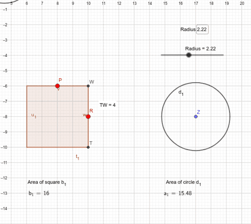 Area of Circle - Is there an easy way? – GeoGebra