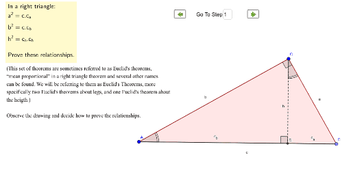 Euclid's Theorems – GeoGebra