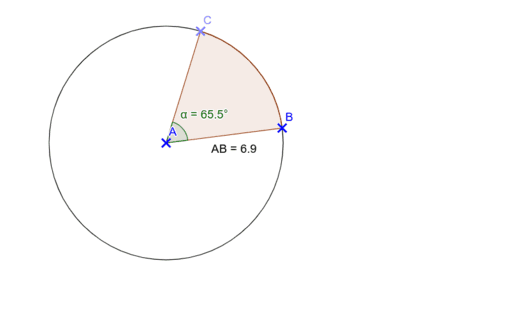 Calculer l'aire d'un secteur angulaire – GeoGebra