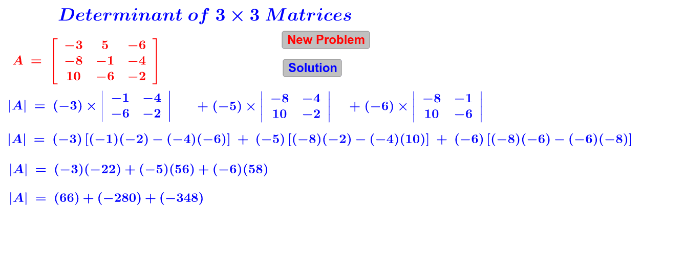 Determinant of 3 x 3 Matrices by Geogebra #2 – GeoGebra