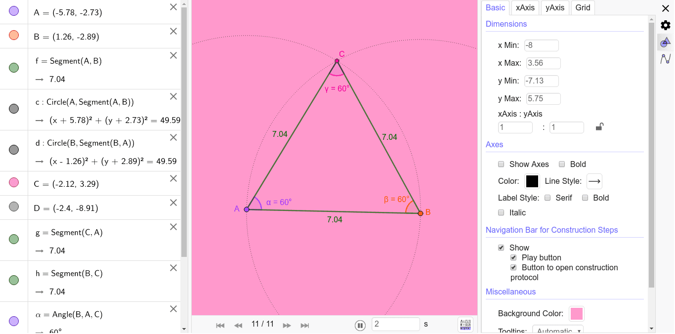 Construction of Equilateral Triangle – GeoGebra