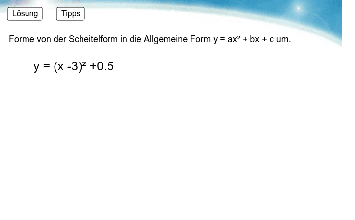 Von der Scheitelform der Parabel in die Normalform – GeoGebra