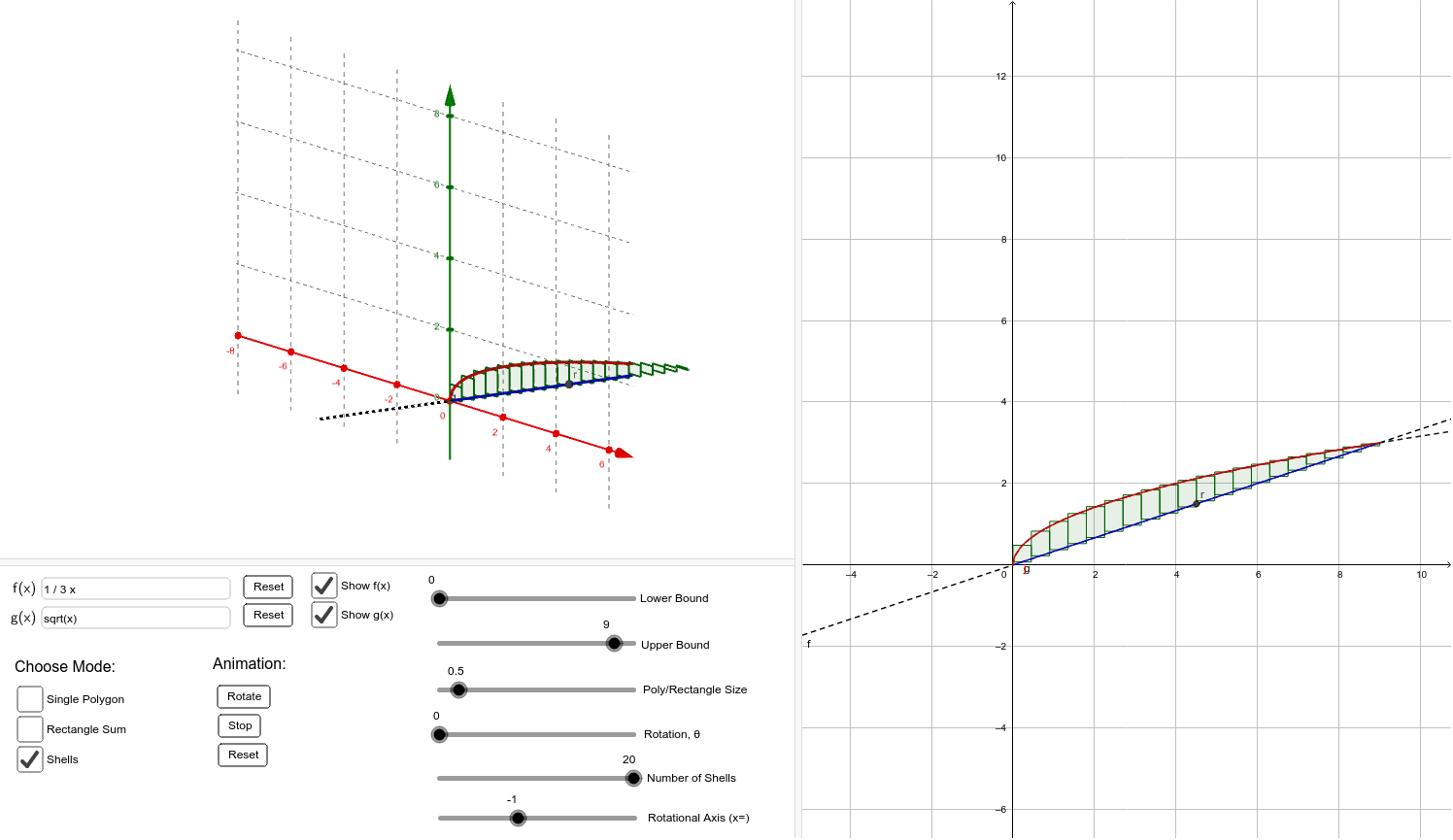 Cylindrical Shells Demonstration – GeoGebra