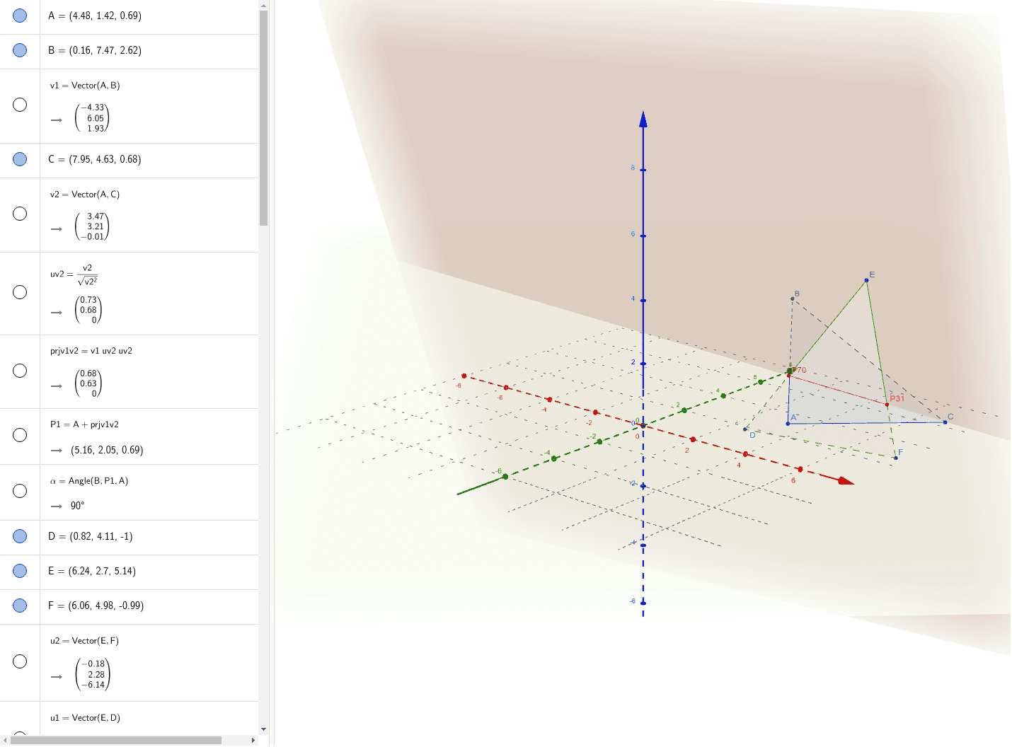 find line intersect 2 plans – GeoGebra