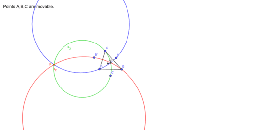 Intersection point of three circles IV – GeoGebra
