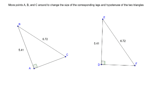 RHS (right angle, hypotenuse, side) – GeoGebra