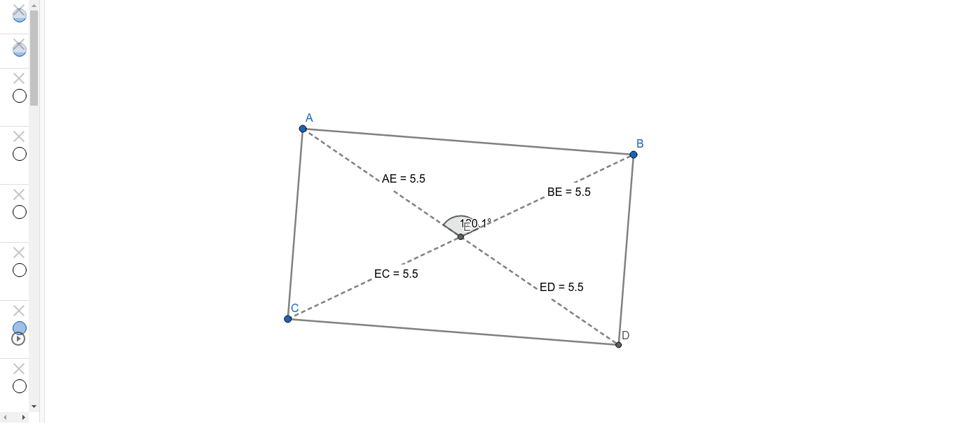 Rectangle with diagonals – GeoGebra
