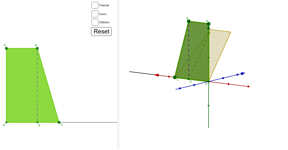 Rotazione di un trapezio rettangolo – GeoGebra
