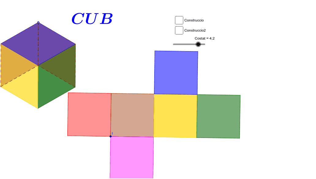 Cub i desenvolupament pla – GeoGebra