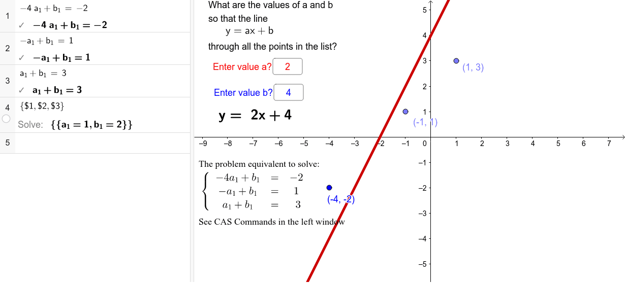Line through 3 points – GeoGebra