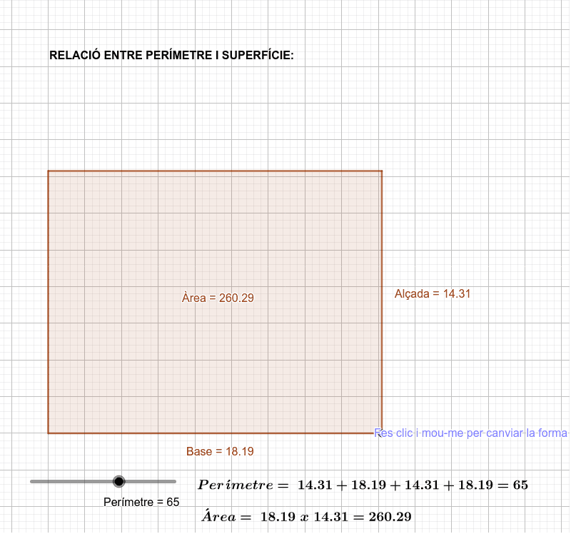 Perímetre i àrea del rectangle – GeoGebra